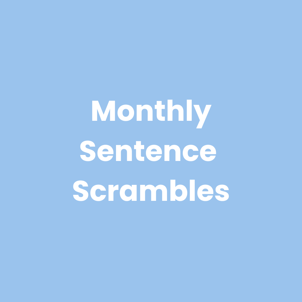Monthly Sentence Scrambles – ThatKinderMama