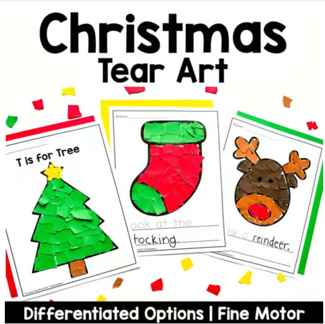 Christmas Tear Art Craft – ThatKinderMama