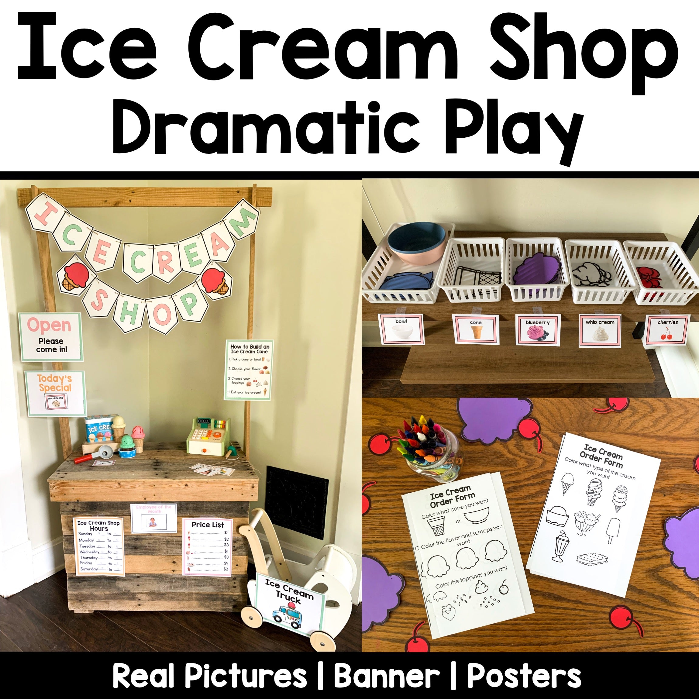 Ice Cream Shop Dramatic Play | Real Pictures – ThatKinderMama