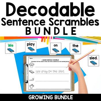 Decodable Sentence Scramble Bundle | Science of Reading – ThatKinderMama