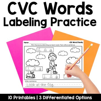 CVC Labeling Practice Pages | Phonics – ThatKinderMama