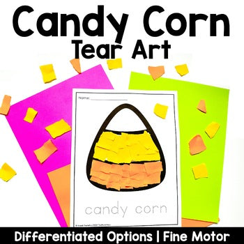 Candy Corn Tear Art Craft | Halloween – ThatKinderMama