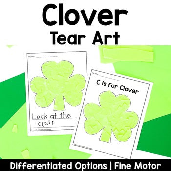 Clover Tear Art Craft | St Patricks Day Craft – ThatKinderMama
