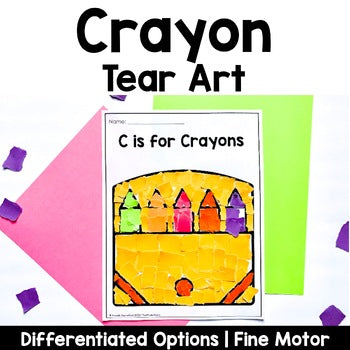 Crayon Tear Art Craft | Back to School – ThatKinderMama