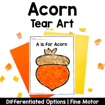Acorn Tear Art Craft | Fall – ThatKinderMama