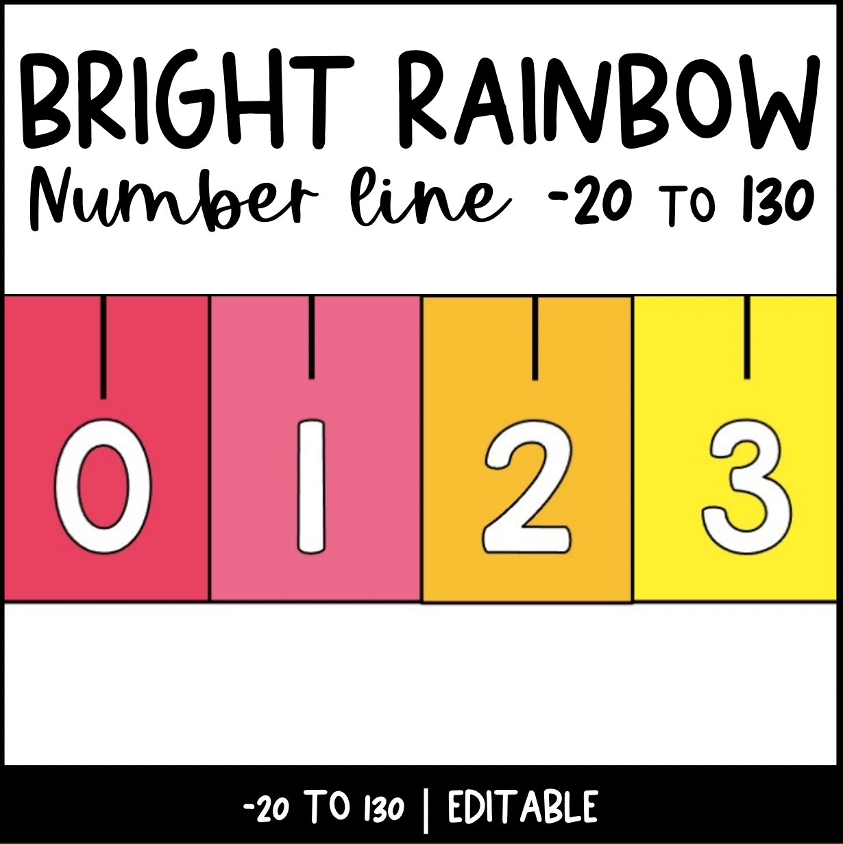 Bright Rainbow Number Line | Editable | Colorful Decor – ThatKinderMama