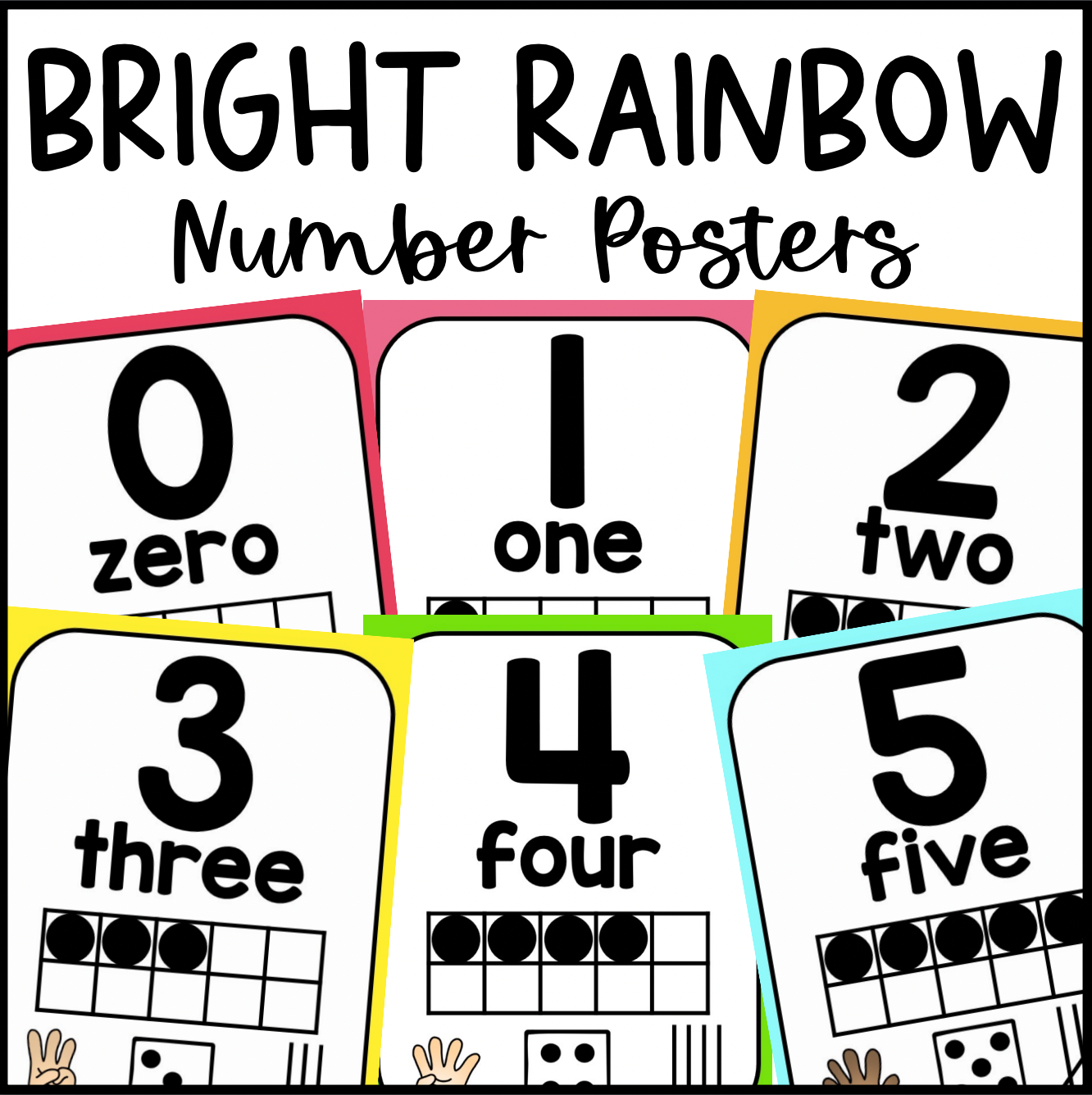 Bright Rainbow Number Posters 0-20 | Colorful Classroom Decor ...