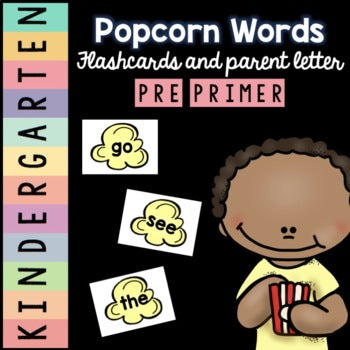 Kindergarten Pre-Primer Sight Word Flashcards and Letter to Parents ...