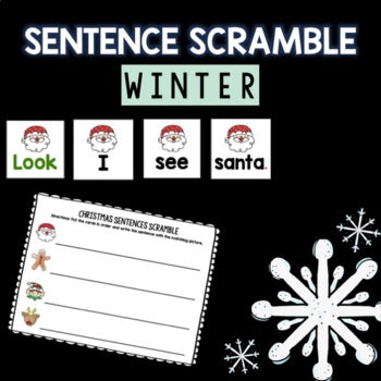 Winter Sentence Scramble | Centers | Kindergarten – ThatKinderMama
