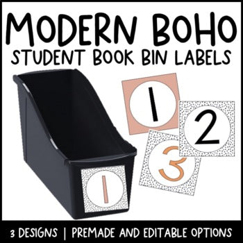 Modern Boho Student Book Bin Labels | Editable | Dalmatian – ThatKinderMama