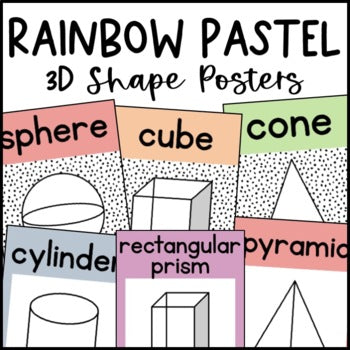 Pastel Rainbow Dalmatian 3D Shape Posters | Classroom Decor ...