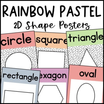 Pastel Rainbow Dalmatian 2D Shape Posters | Classroom Decor ...