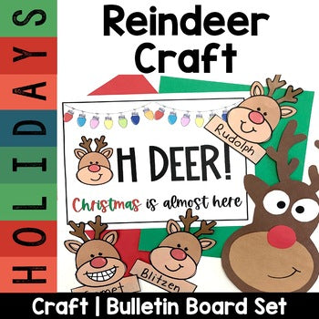 Reindeer Craft with Bulletin Board Sign – ThatKinderMama