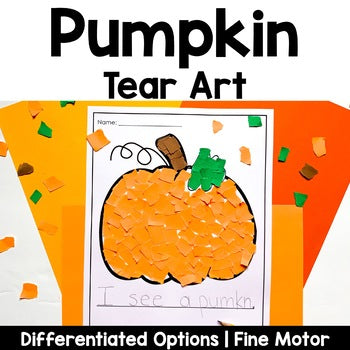 Pumpkin Tear Art Craft | October Craft | Fine Motor – ThatKinderMama