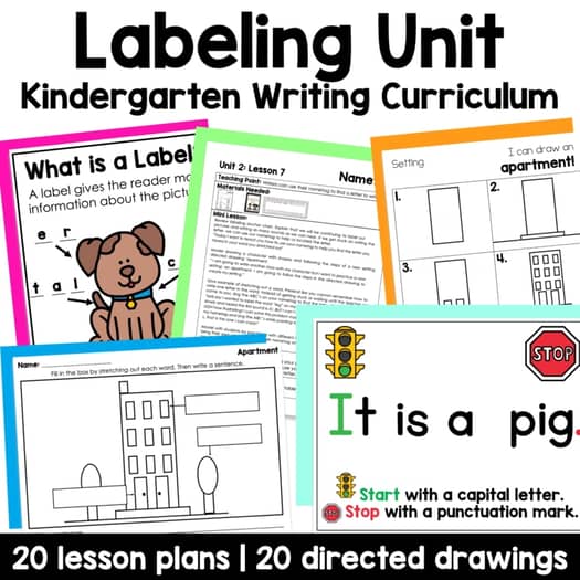 Kindergarten Labeling Unit I Can Label and Write Writers Workshop ...