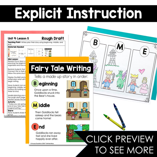 Kindergarten Fairy Tale Writing Unit Growing Writers Kindergarten Curr ...