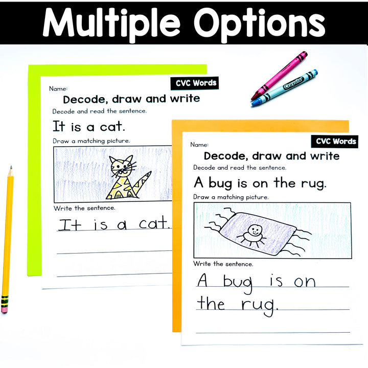 Decode Draw Write CVC Words Center | No Prep – ThatKinderMama