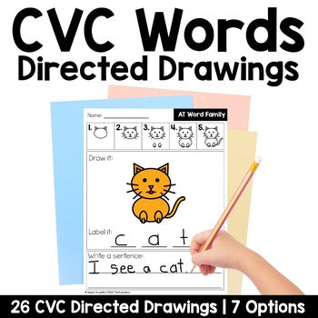 CVC Words Directed Drawings | Decodable | Phonics – ThatKinderMama