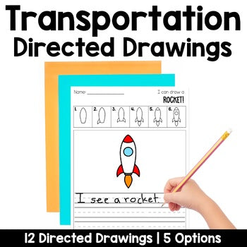 Transportation Directed Drawings | Car | Bus | Train – ThatKinderMama