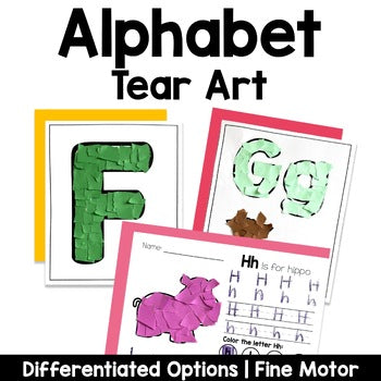 Alphabet Tear Art Crafts – ThatKinderMama