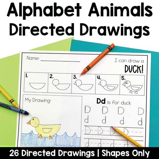 Alphabet Directed Drawings with Shapes – ThatKinderMama
