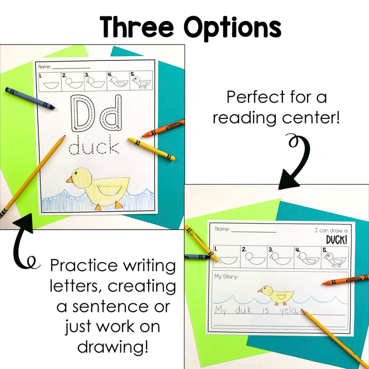 Alphabet Directed Drawings with Shapes – ThatKinderMama