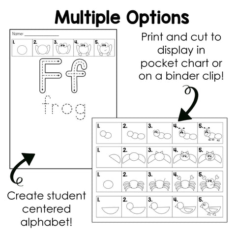 Alphabet Directed Drawings with Shapes – ThatKinderMama