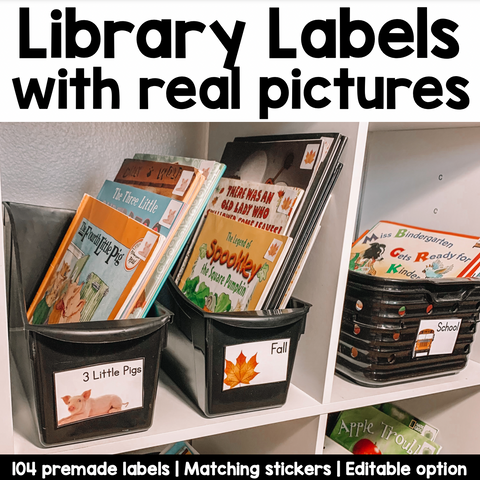 Classroom Library Labels with Real Nonfiction Pictures | Classroom Org ...