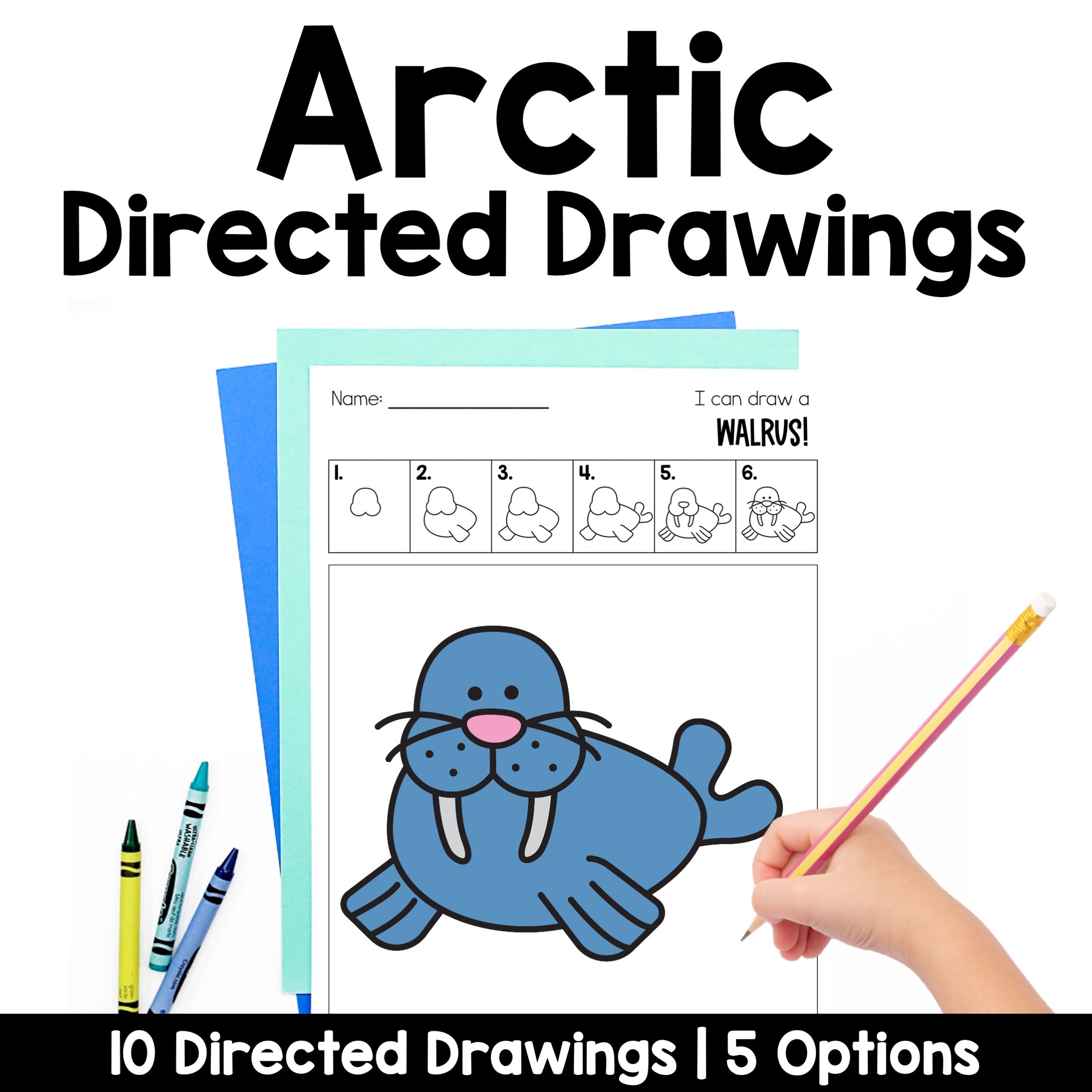 Arctic Animals Directed Drawings – ThatKinderMama