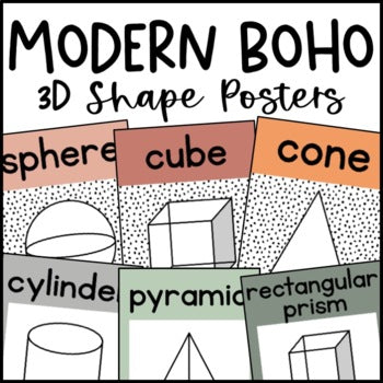 Modern Boho Dalmatian 3D Shape Posters | Neutral Classroom Decor ...