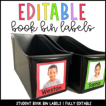 Editable Student Book Bin Labels | Real Pictures – ThatKinderMama