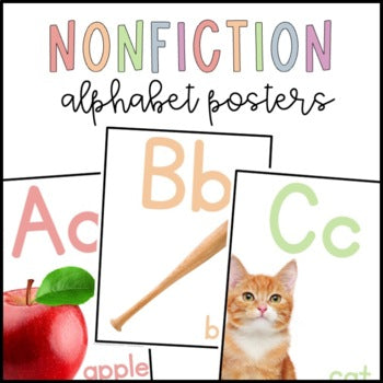 Pastel Rainbow Nonfiction Alphabet Poster with Real Pictures | Orton G ...