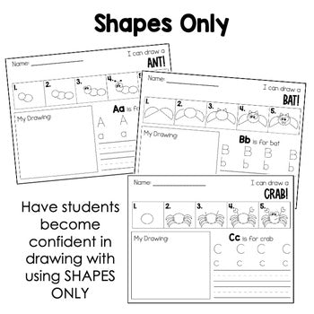 Directed Drawings with Shapes | Alphabet Animals – ThatKinderMama